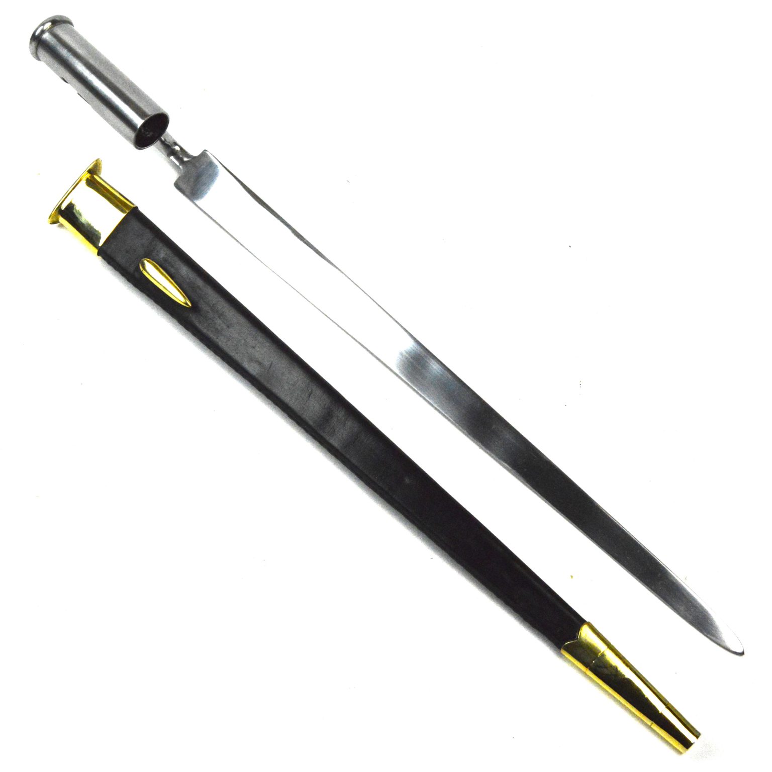 Indian Short Sword in Leather Scabbard - India | Militaria.co.uk