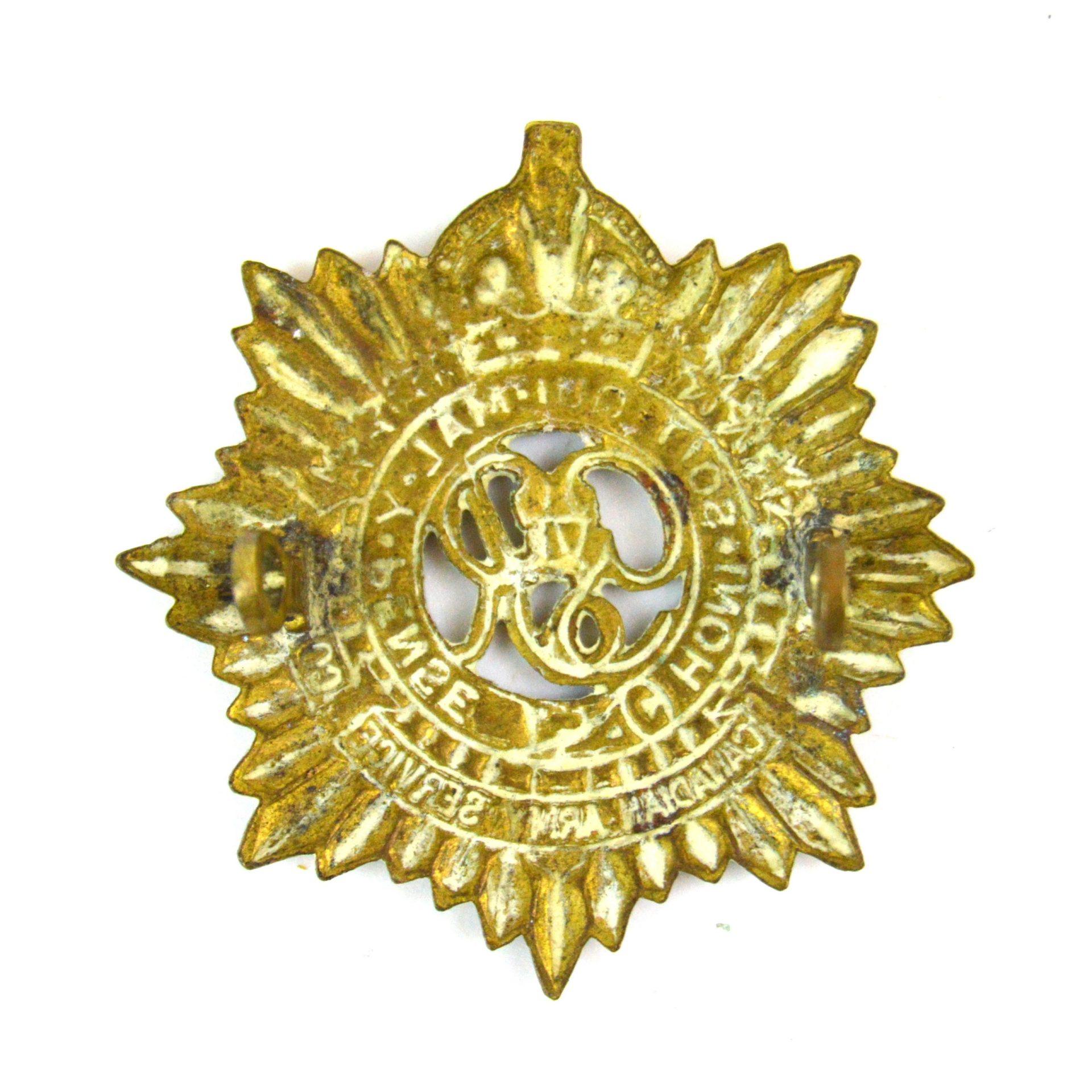 Royal Canadian Army Service Corps (RCASC) GRVI Cap Badge, Original ...