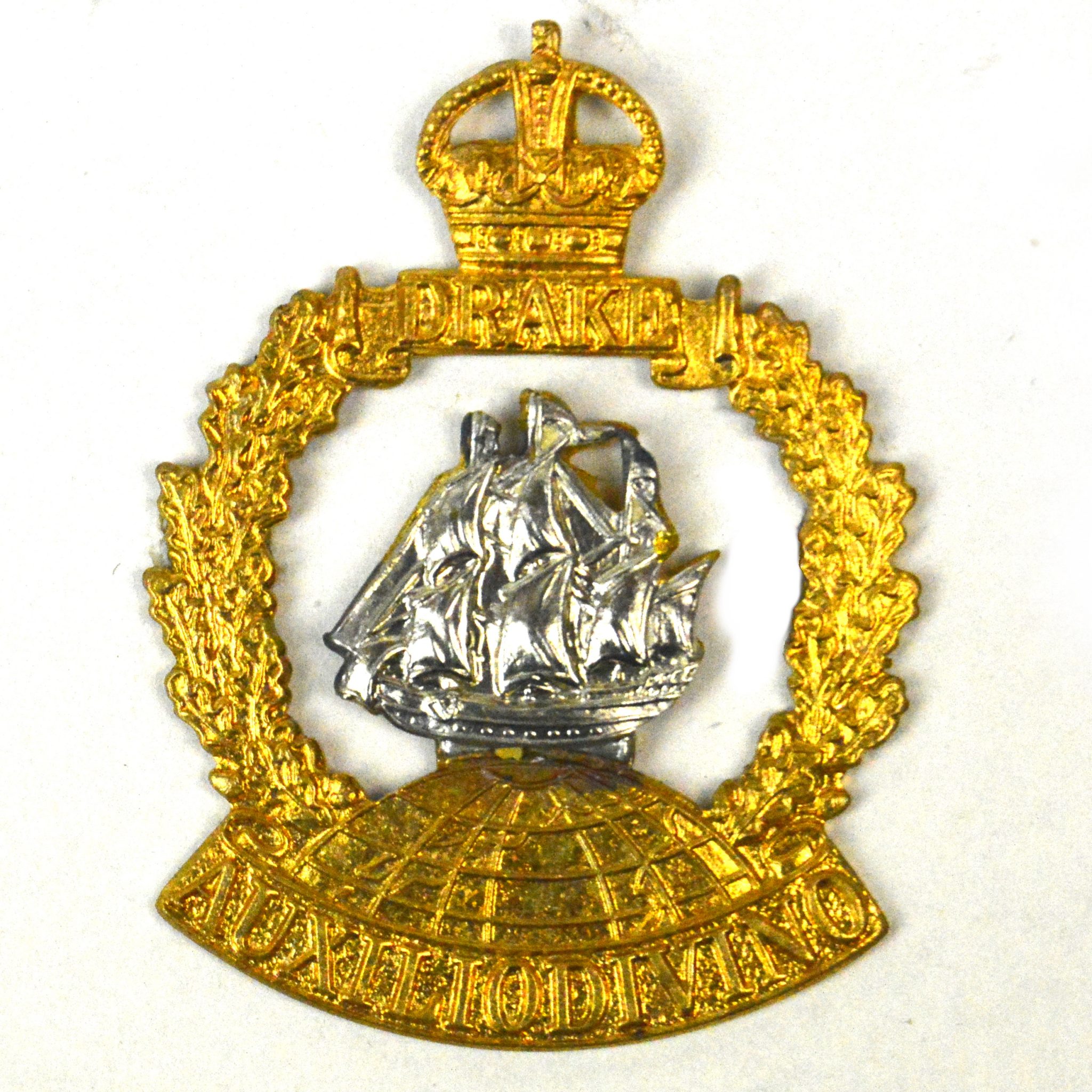 Drake Battalion, Royal Naval Division Cap Badge, Bimetal - Jeremy ...