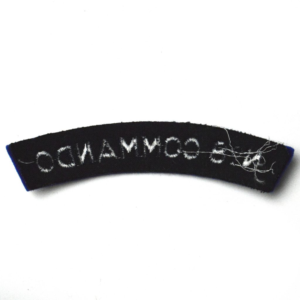 No.8 Commando Embroided Cloth Shoulder Title - Black on Blue - Jeremy ...