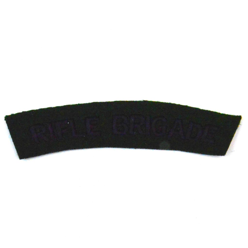 Rifle Brigade Embroided Shoulder Title, Black on Rifle Green - Jeremy ...