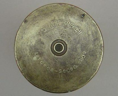 75MM M5A1 TYPE 1 fired brass case FA 1941 - Jeremy Tenniswood Militaria