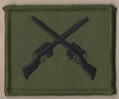 CROSSED RIFLES embroidered black on green patch - Jeremy Tenniswood ...