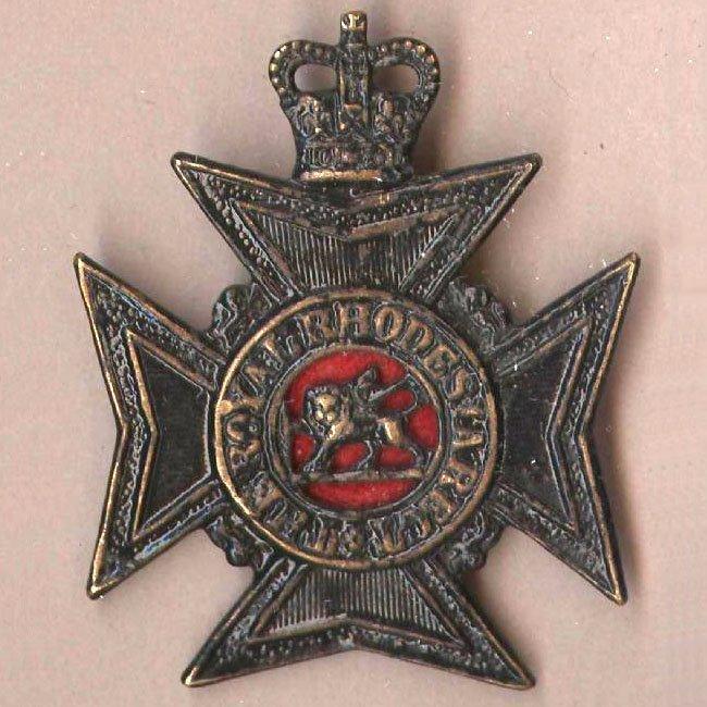 ROYAL RHODESIA REGIMENT QC black cap badge - Jeremy Tenniswood Militaria