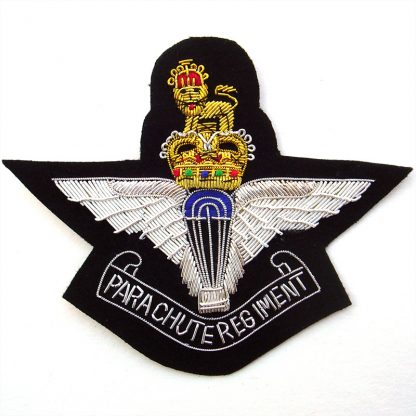 Parachute Regiment Bullion Embroidered Blazer Badge, Queen's Crown ...