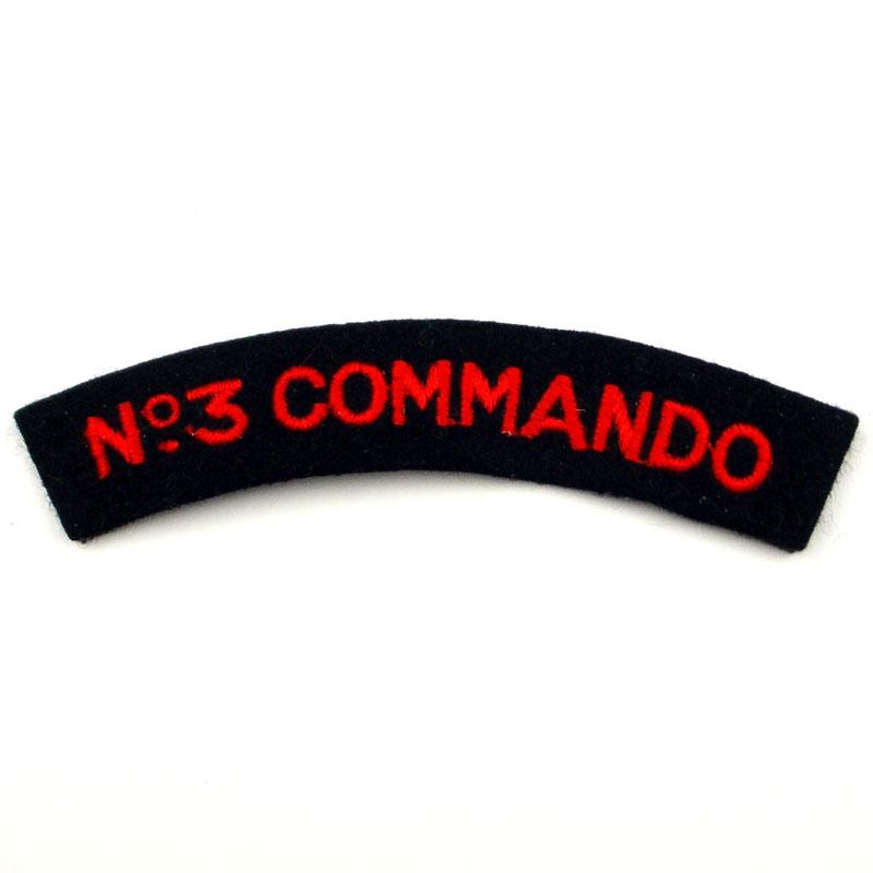 No.3 Commando Reproduction Cloth Shoulder Title - Embroidered - Red on ...