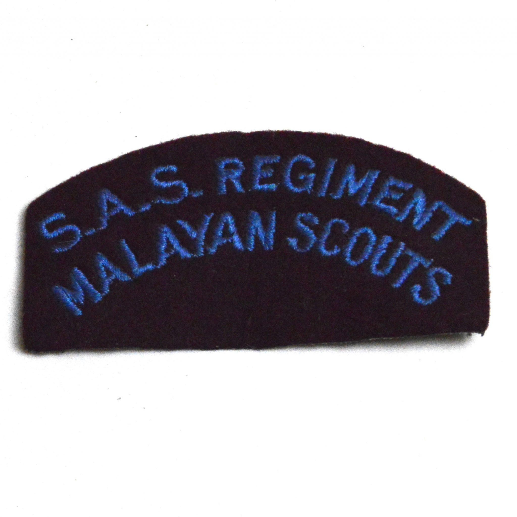 SAS Regiment Malayan Scouts Reproduction Shoulder Title - Blue on Red ...