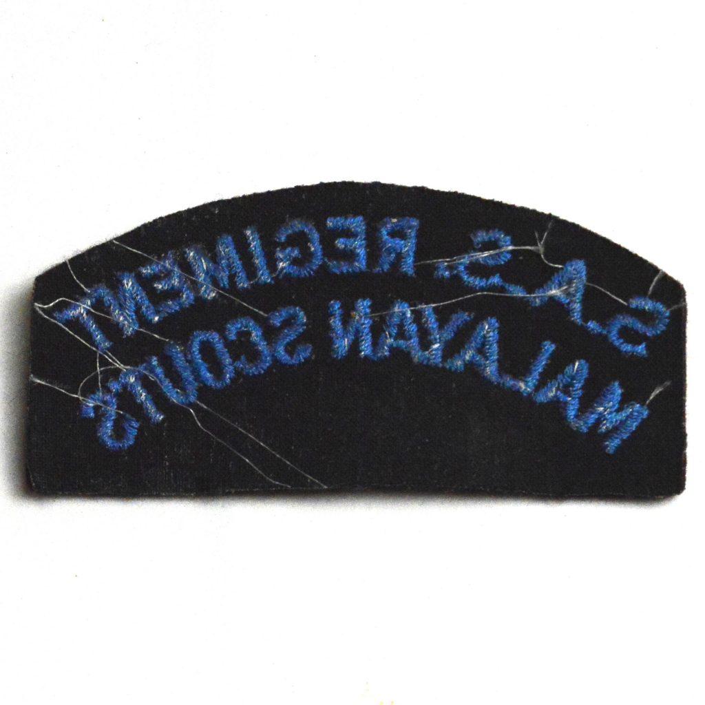 SAS Regiment Malayan Scouts Reproduction Shoulder Title - Blue on Red ...