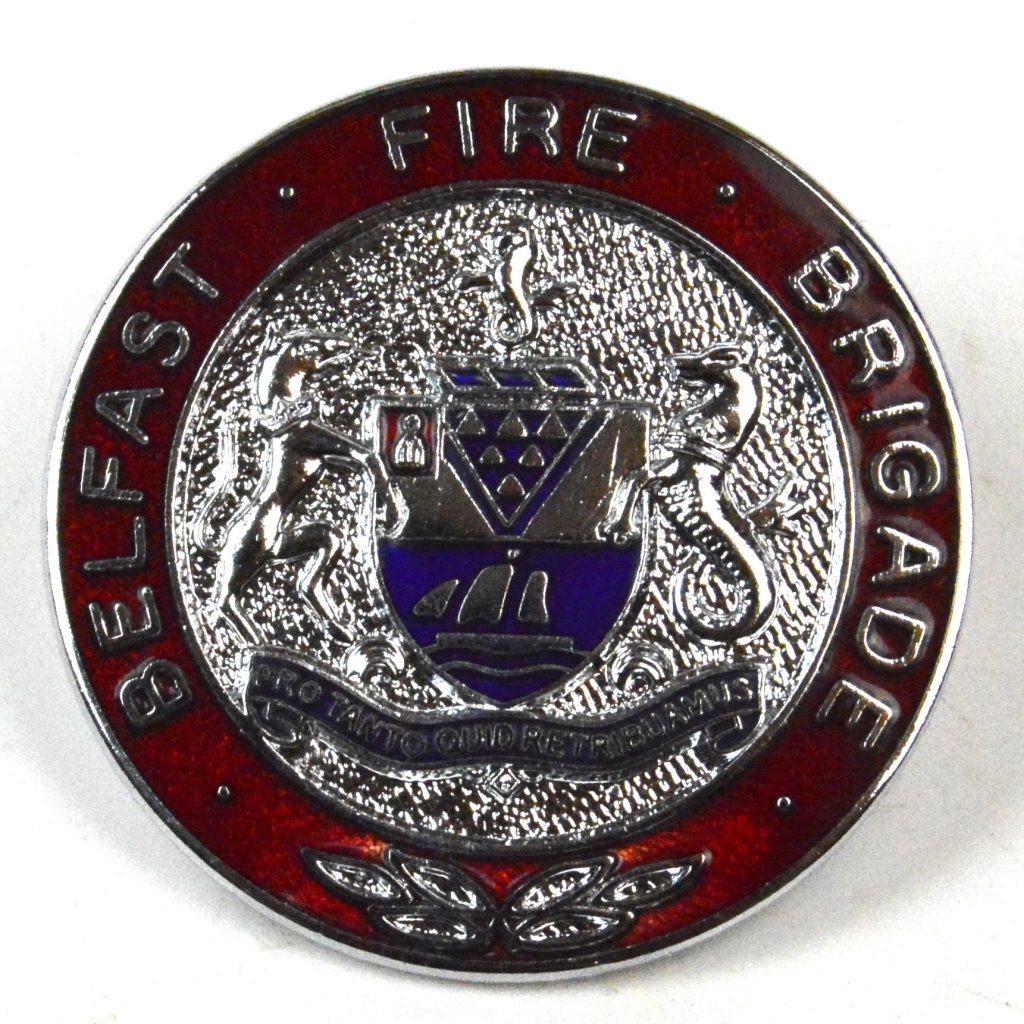 Belfast Fire Brigade Cap Badge, Enamel and Chrome - Jeremy Tenniswood ...