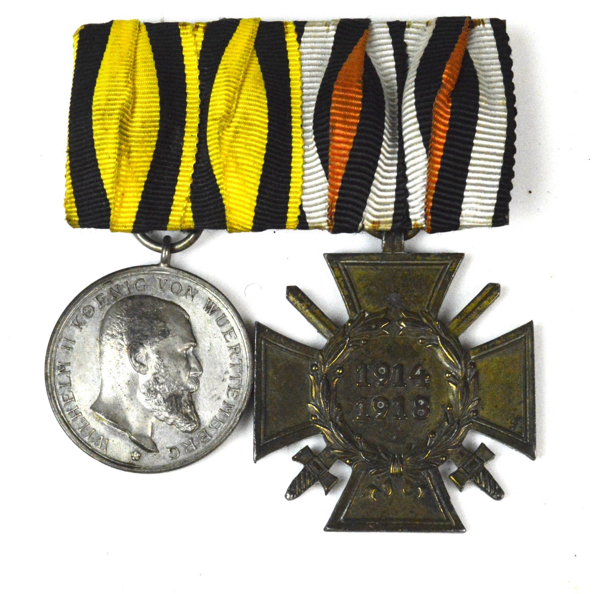Imperial German Wurttemberg War Merit Medal and Combatant's Honour Cross 1914-1918 - Tenniswood ...