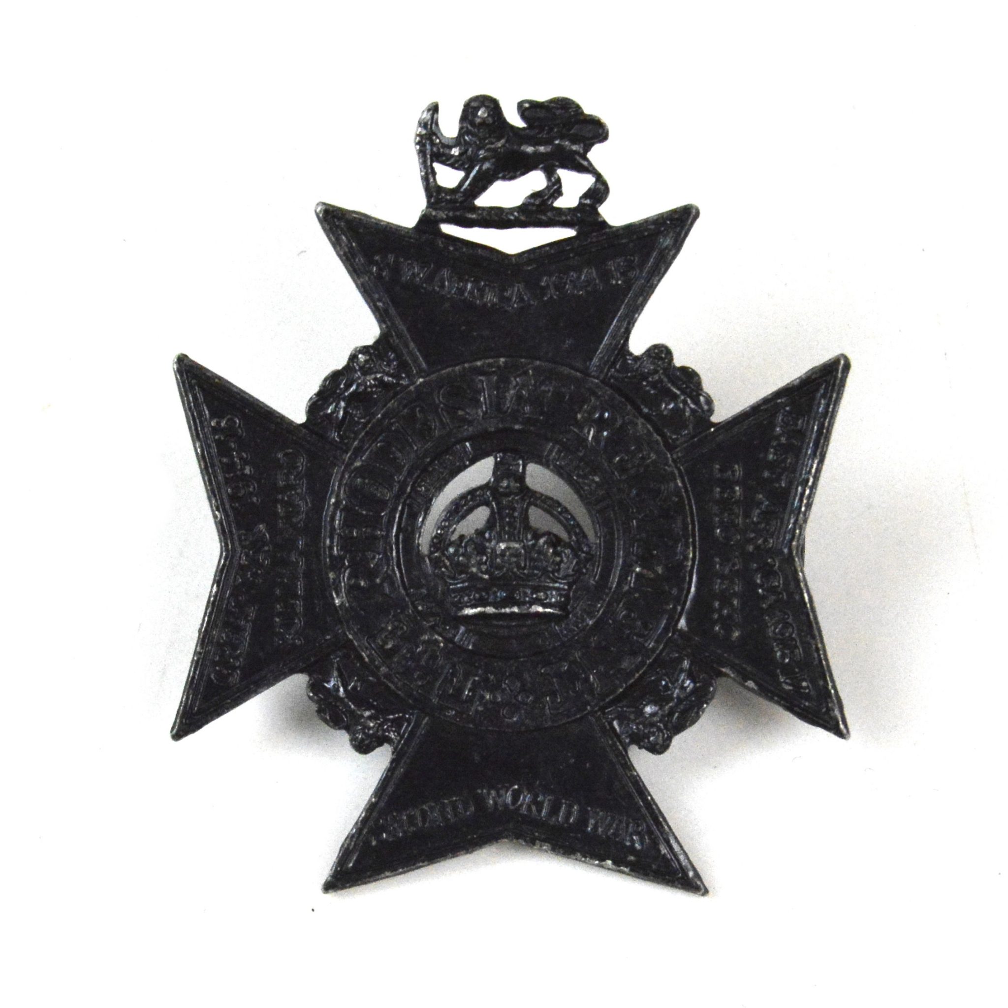 Rhodesia Regiment Black Cap Badge - Jeremy Tenniswood Militaria