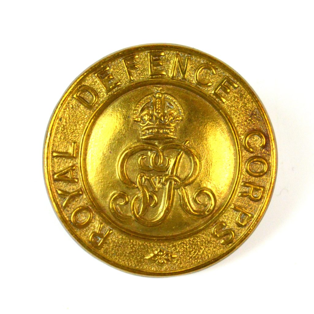 Royal Defence Corps GRV Cap Badge, Gilding Metal Restrike - Jeremy ...