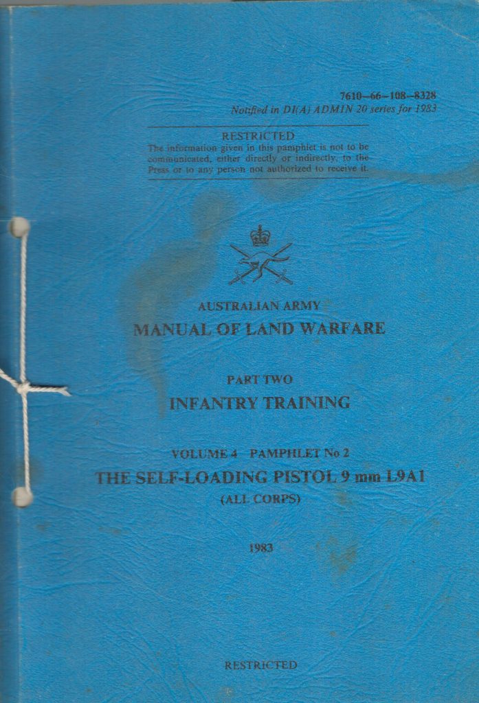AUSTRALIAN ARMY MANUAL OF LAND WARFARE. PART TWO: INFANTRY TRAINING ...