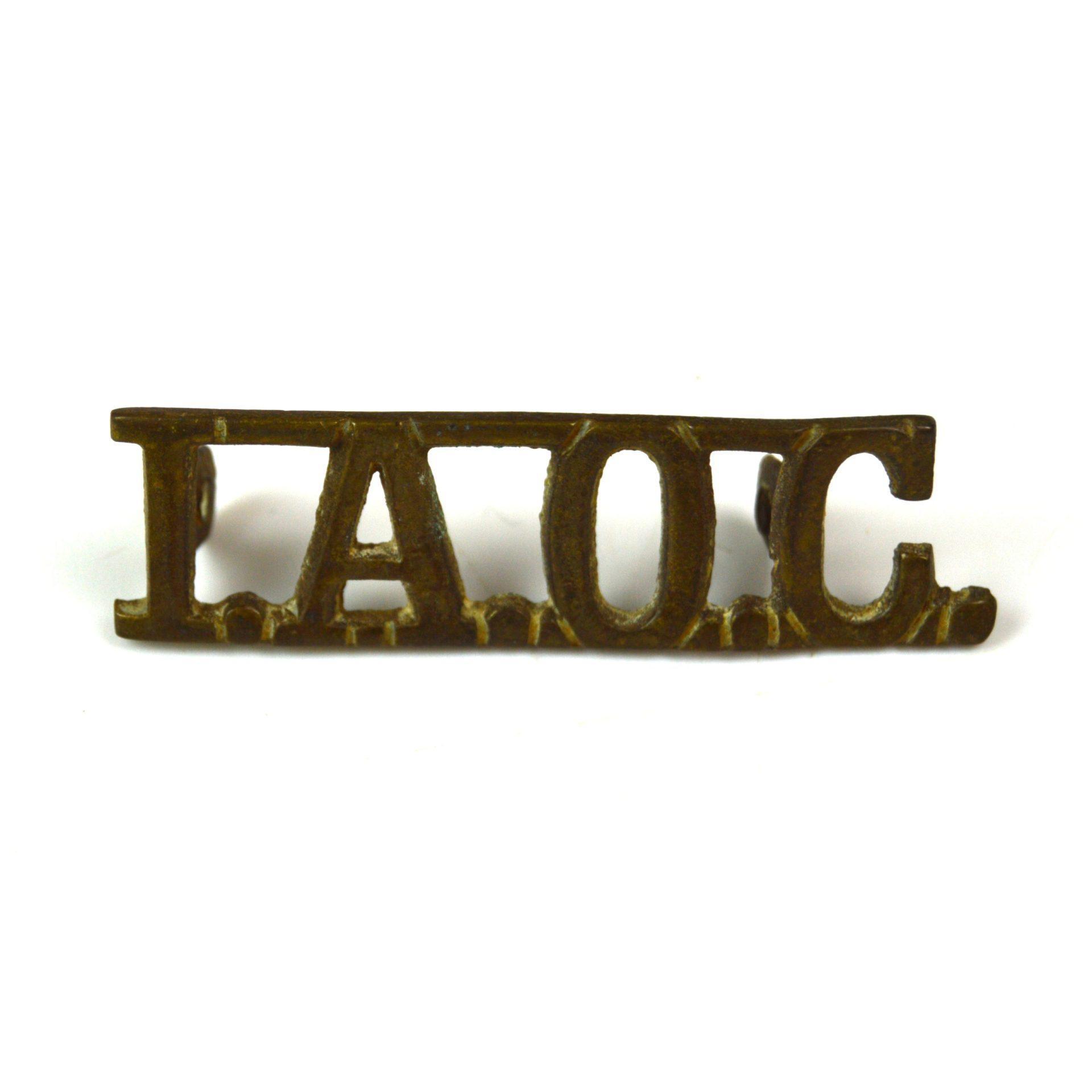 Indian Army Ordnance Corps (IAOC) Cast Brass Shoulder Title ...