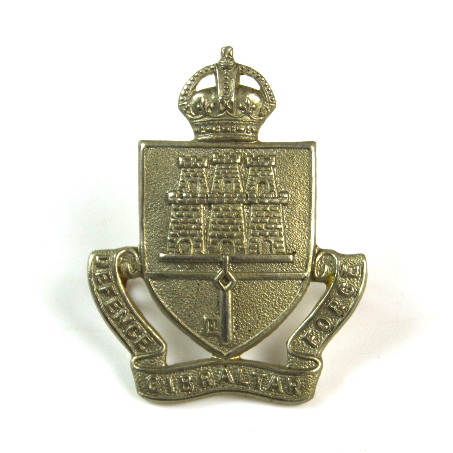 Gibraltar Defence Force (c.1939-1953 Pattern) Cap Badge, King's Crown ...
